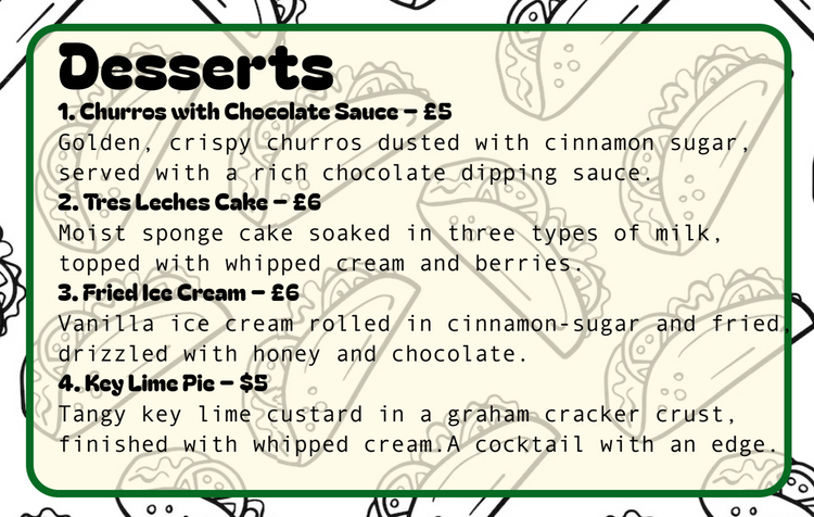 Menu – Guac 'n' Roll